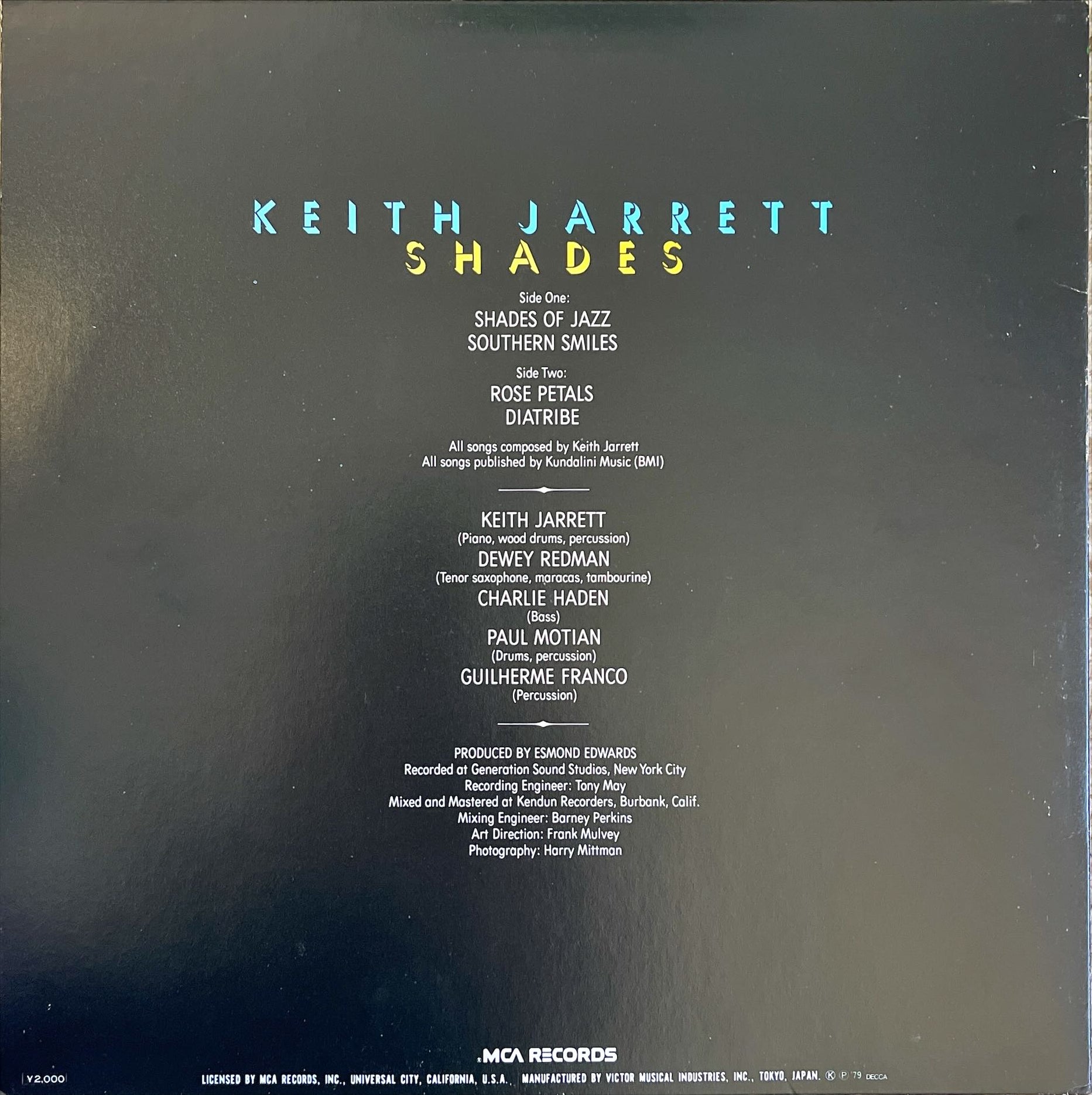 Keith Jarrett - Shades (Vinyl LP) — Record Exchange