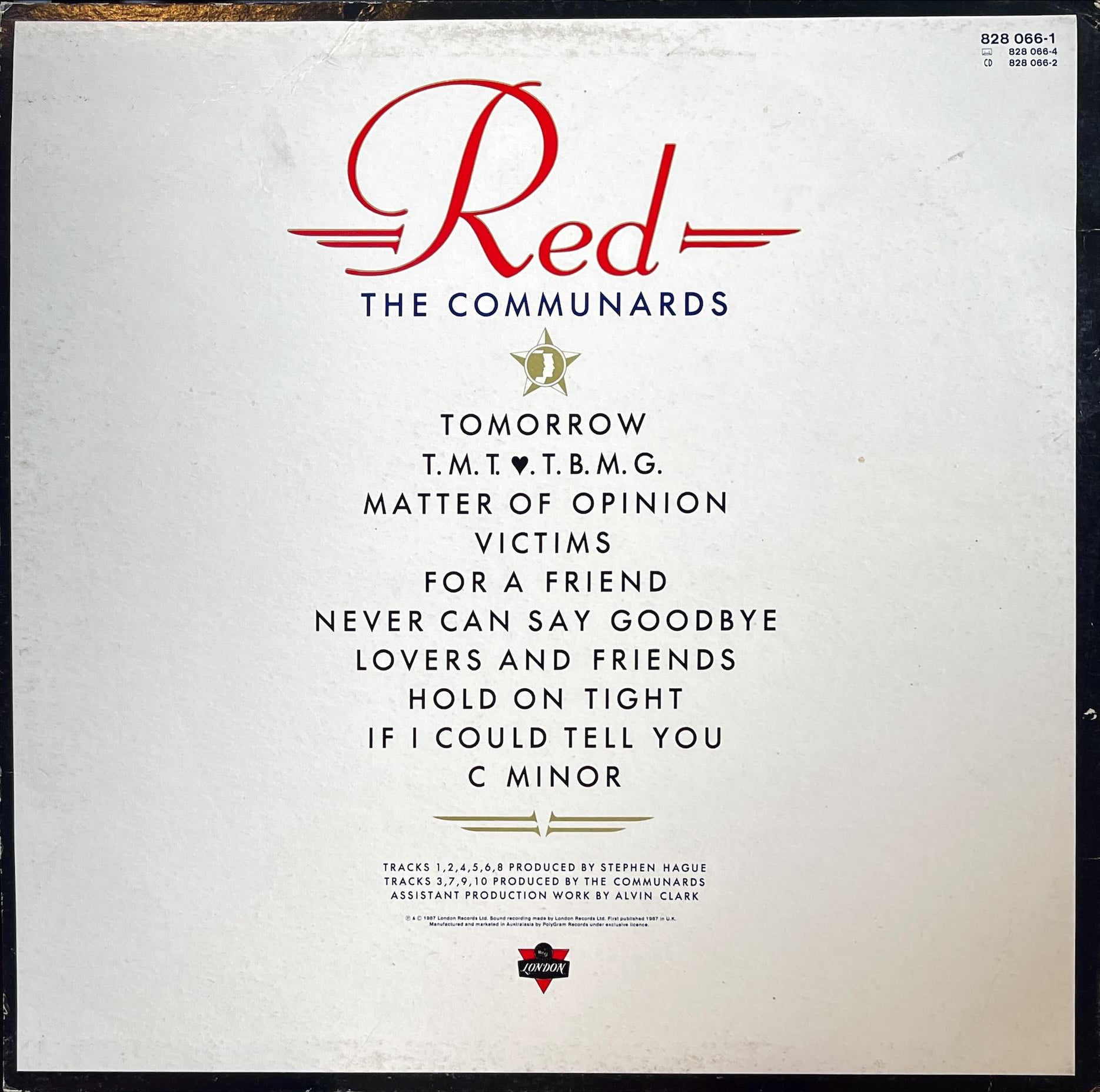 The Communards - Red (Vinyl LP) — Record Exchange